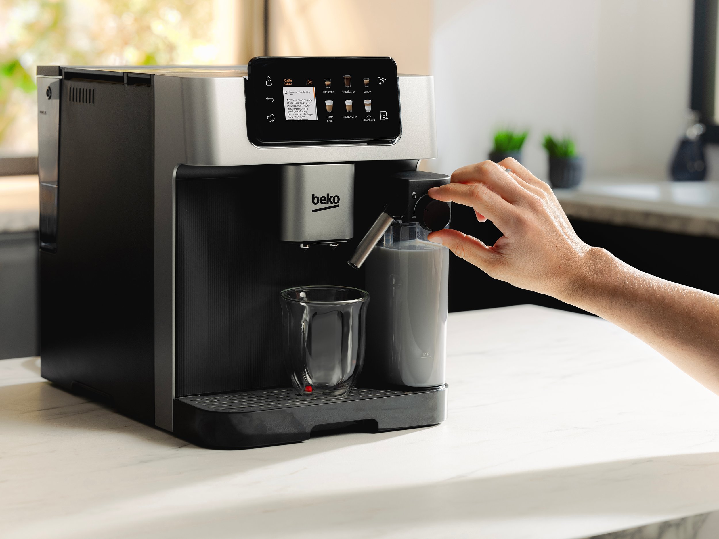 CaffeExperto Bean To Cup Coffee Machine with Integrated Milk Jug CEG7348X | Beko UK